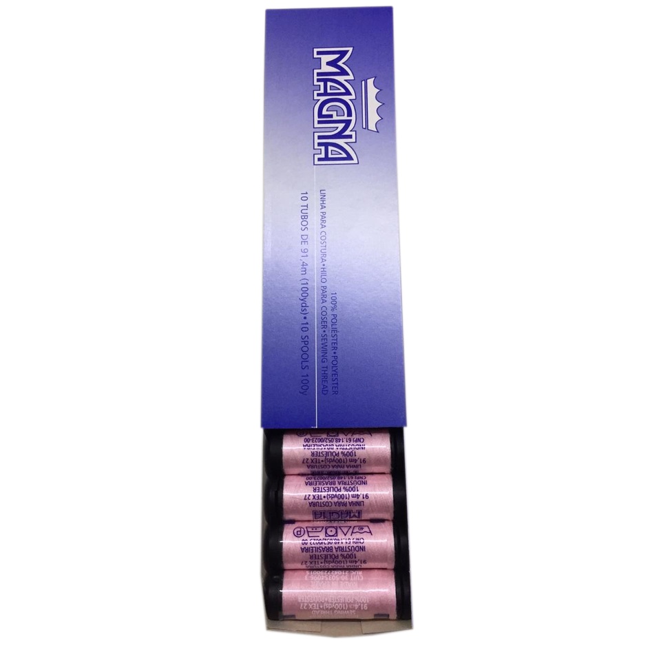 Linha De Costura Magna Rosa Bêbe Ref 01260 - Pacote Com 10 Tubos ...