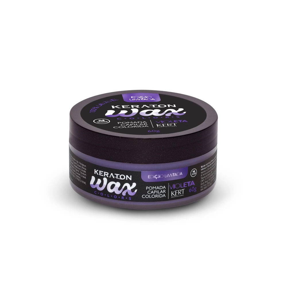 Pomada Capilar Colorida Lavável Keraton Wax Colors 60g Violeta (Edição ...