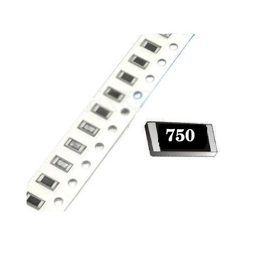 20 unidades 75R 750 Resistor Smd 0805 5% 75 ohms 2,0x1.2mm | Shopee Brasil