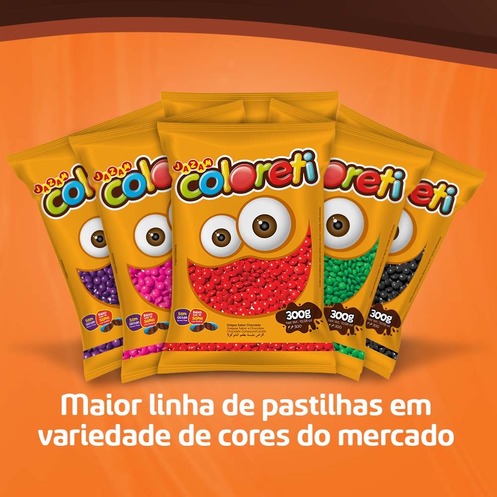 Confeito Chocolate Coloreti Mini Escolha a Cor 300g - Jazam | Shopee Brasil
