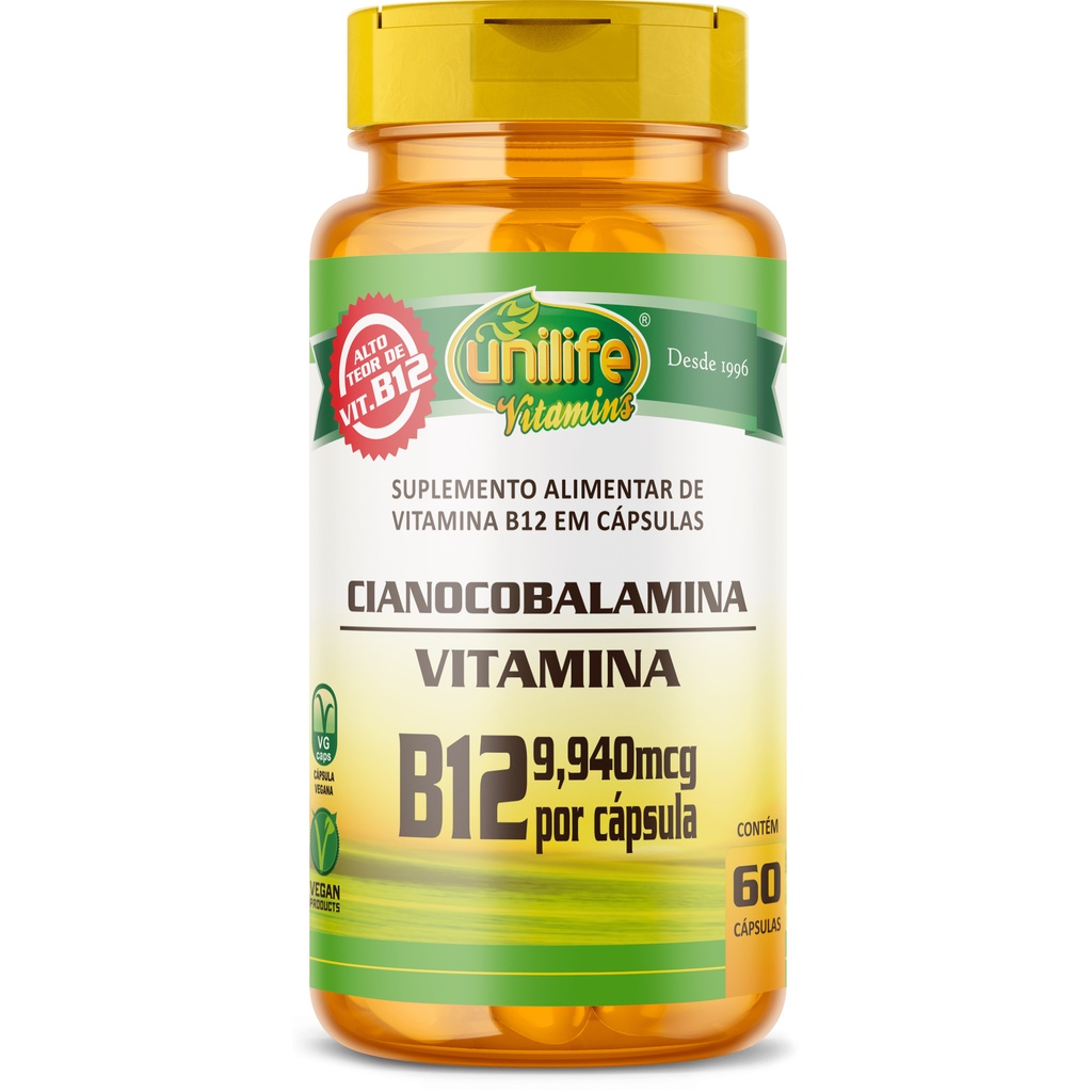 Vitamina B12 Cobalamina Vegana 60 Cápsulas 450mg Super Promoção ...