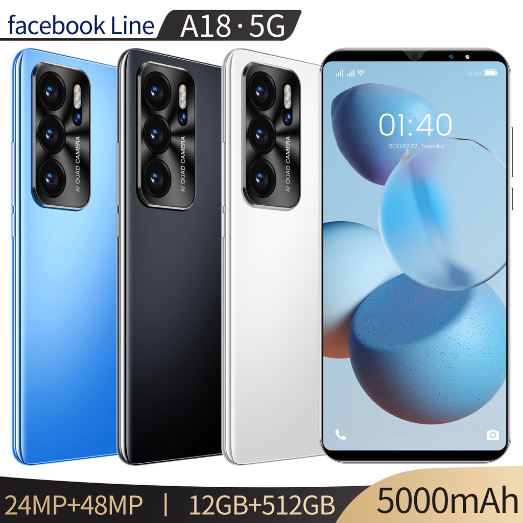 Smartphone, A18, 17cm, Android Smartphone, 12+512g | Shopee Brasil
