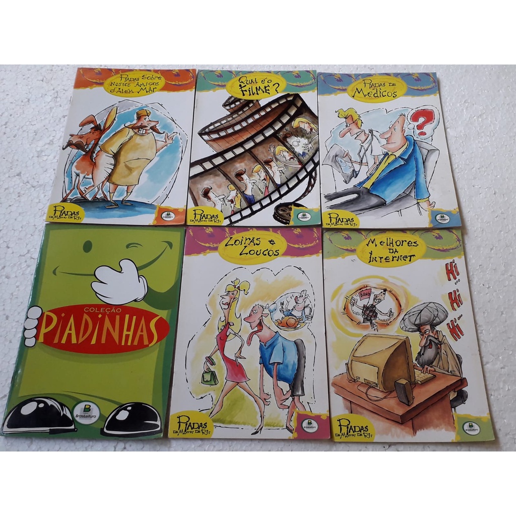 5 Exemplares de Piadas de Morrer de Rir + Coleção Piadinhas de Roberto ...
