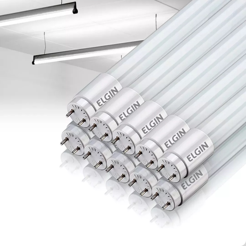 Kit 10 Lâmpadas Led Tubular T8 120cm 20w Vidro Bivolt 6500k | Shopee Brasil