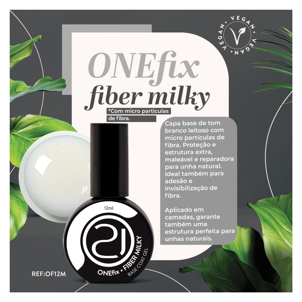 One Fix Fiber Milky Capa Base Banho de Fibra Nails 21 12ml | Shopee Brasil