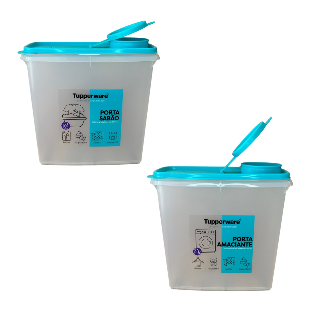 Porta Sabão em Pó e Amaciente Tupperware 2 Kg Originais Novos Multiuso ...