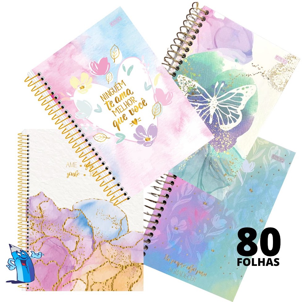 CADERNO PEQUENO 1/4 CAPA DURA ESPIRAL 80 FOLHAS MULHER | Shopee Brasil
