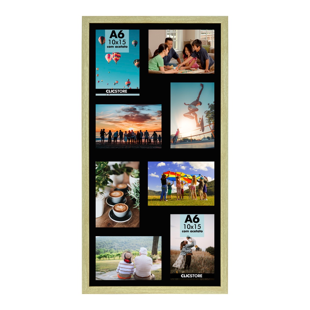 Kit 2 Porta Retrato 10x15 Quadro Multifotos Foto Mural Painel Retrato Moldura Parede Sala Fundo ...