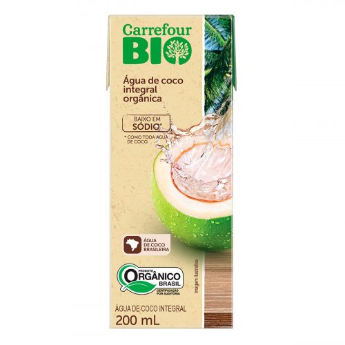 Água de Coco Orgânica Carrefour Bio 200ml | Shopee Brasil