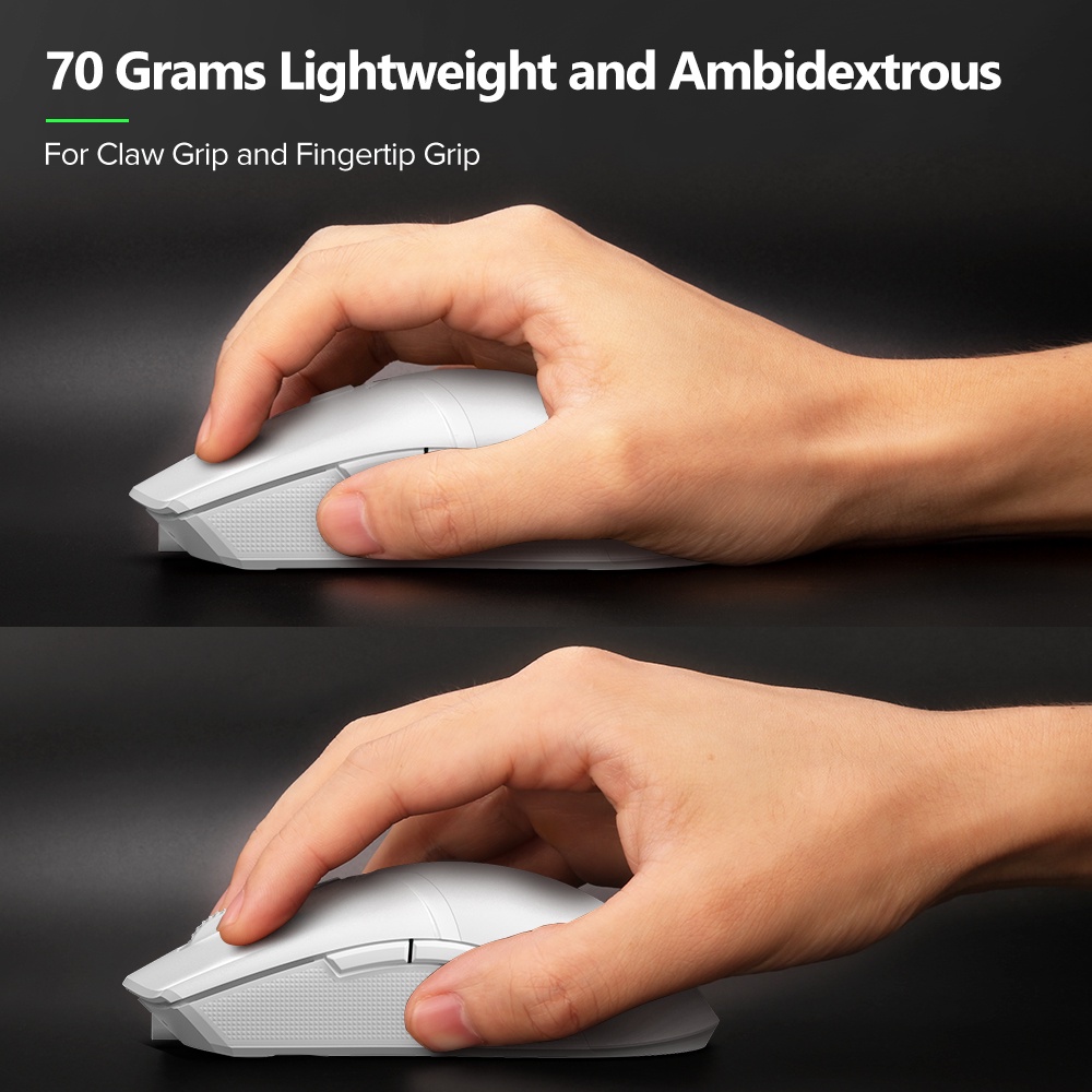 Limited Time Promotion Delux-M800 PRO PAW3370 Wireless Gaming Mouse White Programmable Ergonomic ...