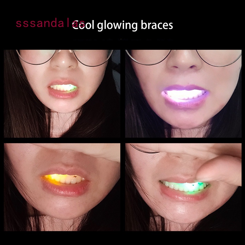 1Pc Piscando Dentes Braces Luz LED Brilhante Festa Festiva Infantil ...
