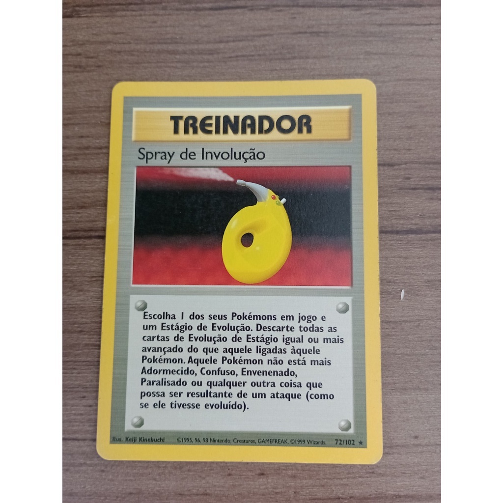 CARD POKEMON SPRAY DE INVOLUÇÃO - 72/102 - COLEÇÃO BASICA - ORIGINAL ...
