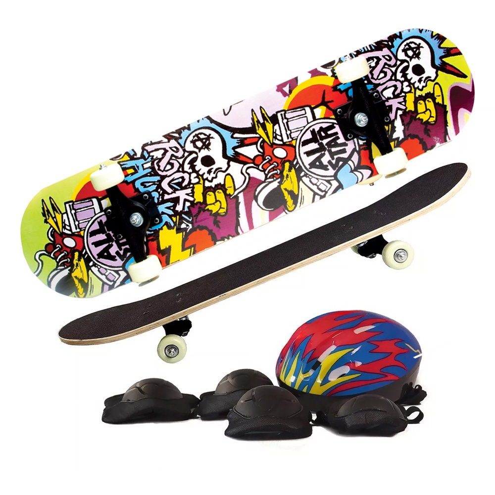 Esqueite Madeira Estampado Masculino Feminino 78x20cm - 50kg | Shopee ...