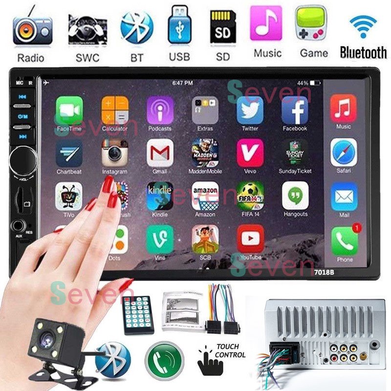 Painel HD De 7 Polegadas Tela Sensível Ao Toque Espelho Retrovisor Rádio Estéreo Para Carro MP3 ...