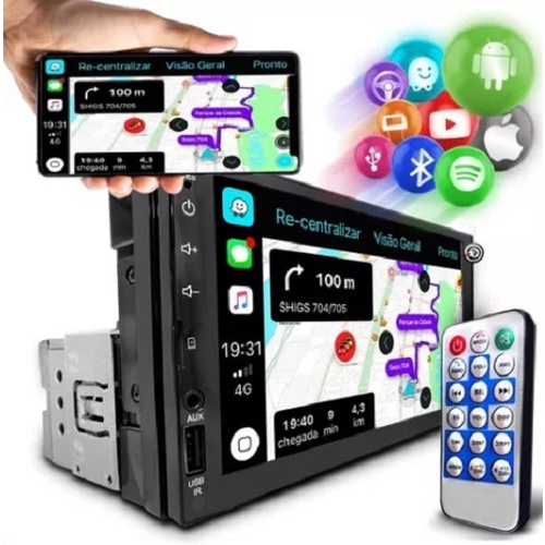 Central Multimidia Mp5 1 Din Bluetooth Usb Espelhamento | Shopee Brasil