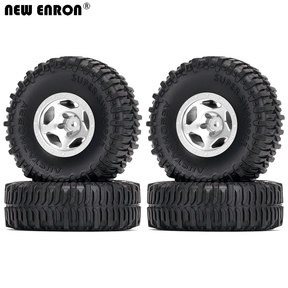 4Pc Micro Mini Crawler 1.0 Beadlock Roda Hub RC Rim 60mm Pneus de ...