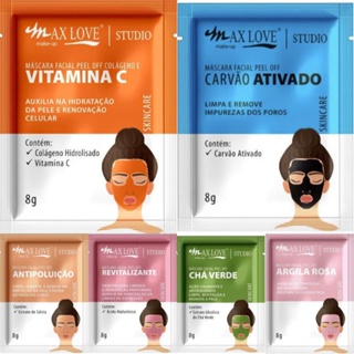 Kit c/ 15 Máscaras Faciais Max Love Sachê 8g | Shopee Brasil
