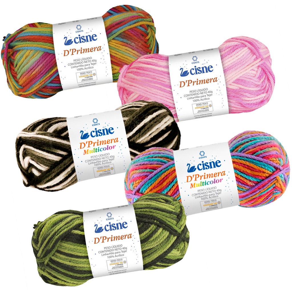 Kit 5 Novelos Lã Cisne D'Primera Coloridas 40g Escolha Cores | Shopee ...