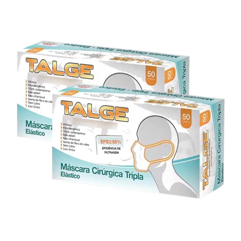 Kit Talge com 2 Máscara tripla talge com 50 unidades | Shopee Brasil