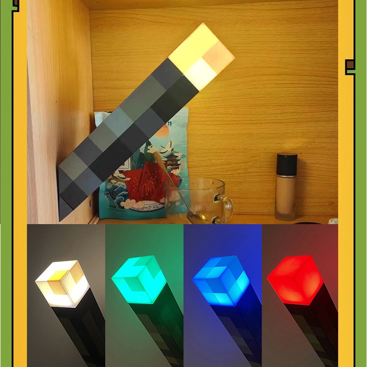 Minecraft Tocha De Parede Recarregável Luz Suspensa Cor Da ...