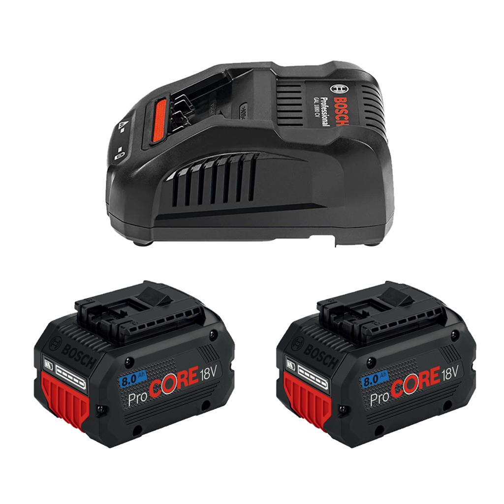 Kit 2 Baterias ProCORE 18V 8,0Ah + Carregador GAL 1880 CV 0615A001CX Bosch | Shopee Brasil