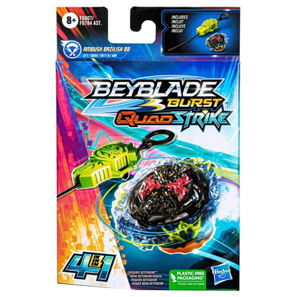 Beyblade Burst Quadstrike Ambush Bazilisk B8 - Hasbro | Shopee Brasil
