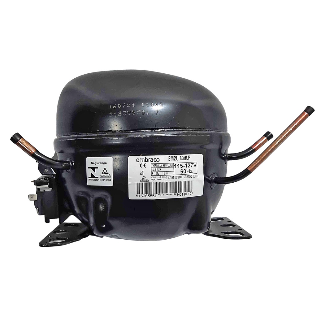 Motor Compressor Embraco 1/4HP Menor 127v R134 EMR80HLR | Shopee Brasil