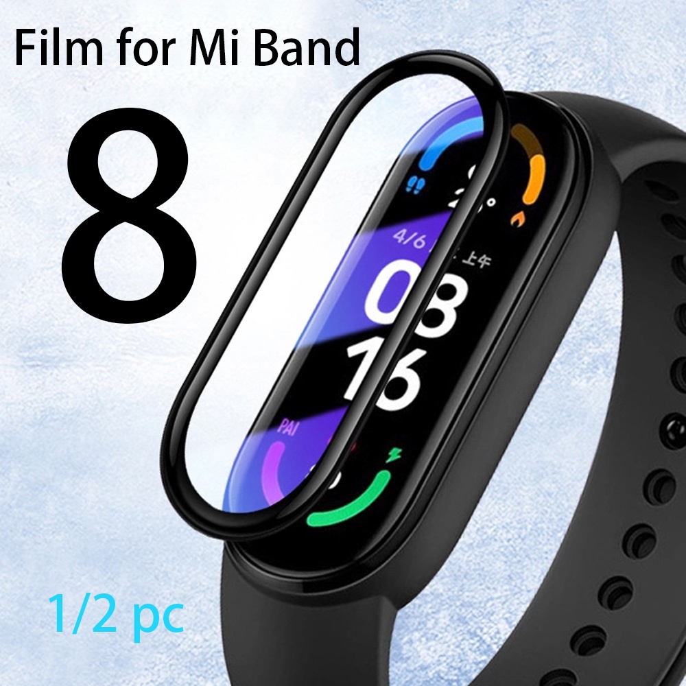 Película De Vidro Para Xiaomi Mi band 8 Strap Screen Protector SmartWatch Acessórios Miband8 ...