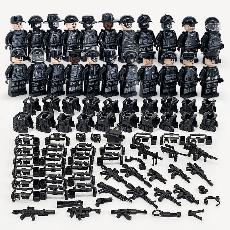 Moc Polícia Militar Lego Conjunto de blocos de construção Preto SWAT 22 ...