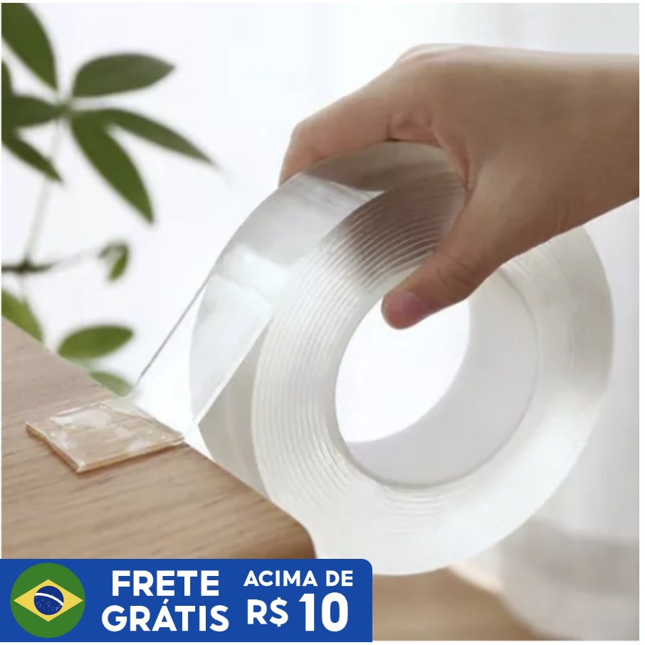 Fita Dupla Face Extra Forte Transparente 18mm x 5 Metros | Shopee Brasil