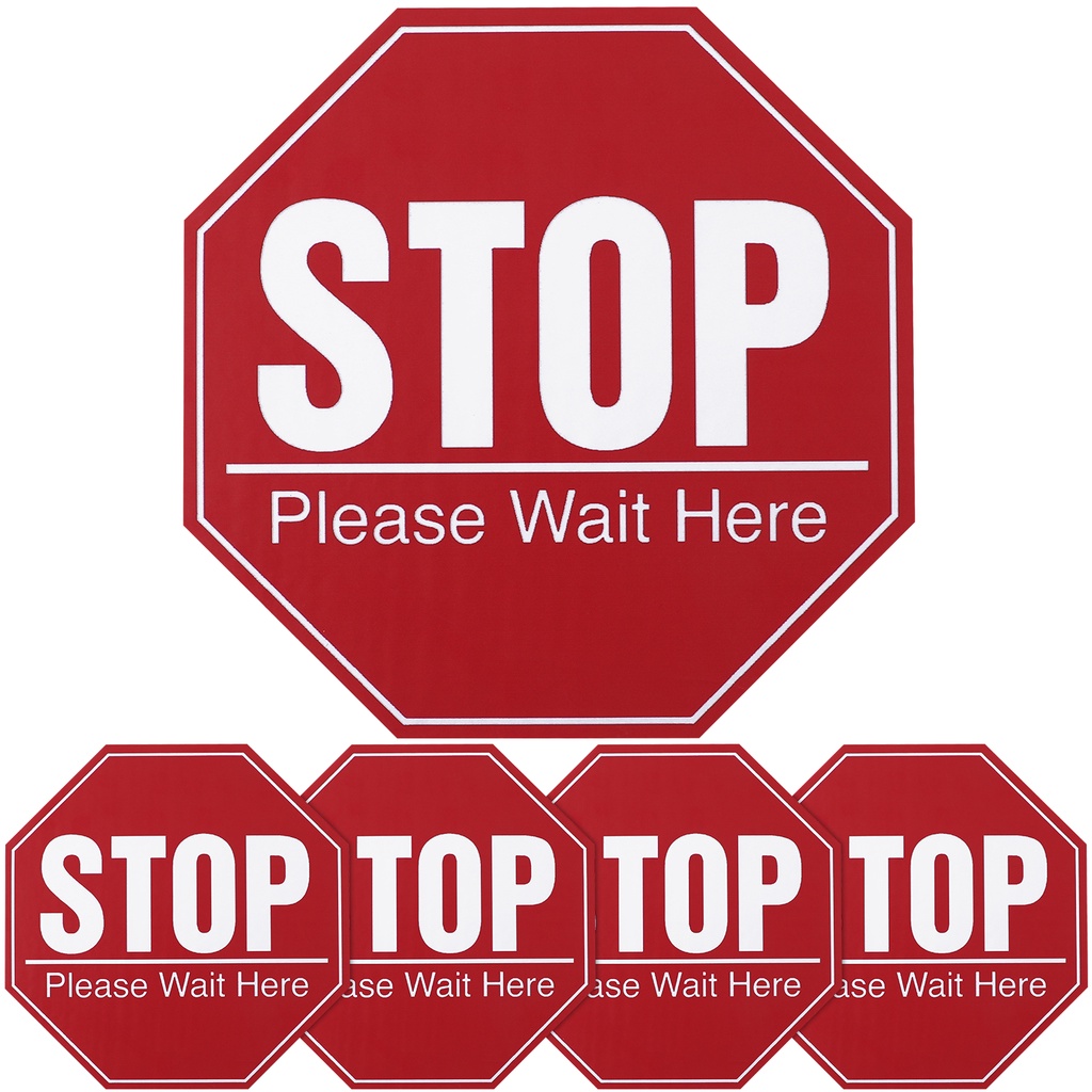 Sign Stop Stickers Decal Social Sticker Decor Distance Room Safety ...