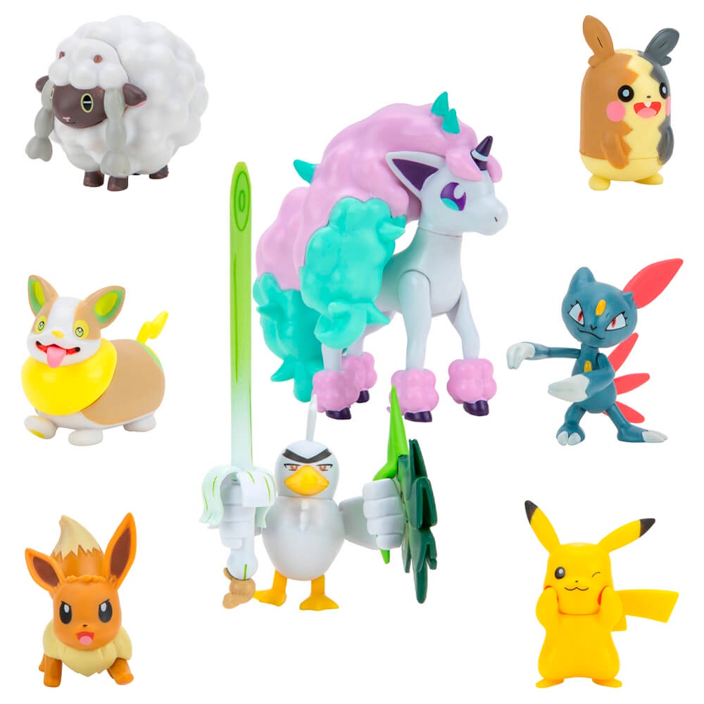 Bonecos Pokémon Battle Figure Multi-Pack (8 Figuras) - Pikachu, Eevee ...