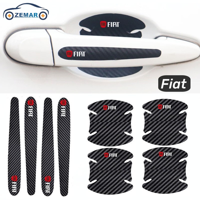 4/8pcs Fiat fibra de Corpo Carro Porta Tigela Adesivo Do Protetor de ...
