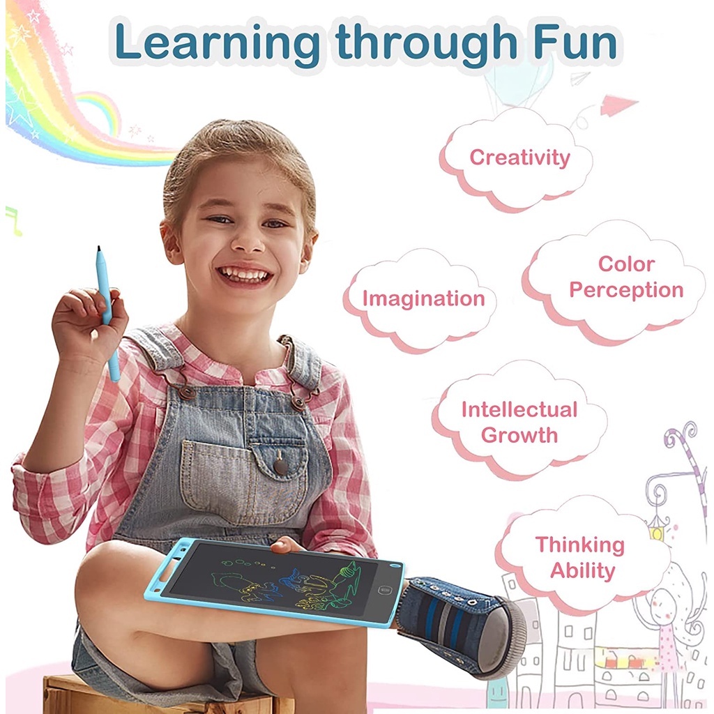 Lousa Mágica Tela Lcd Tablet Infantil De Escrever E Desenhar 8.5 ...
