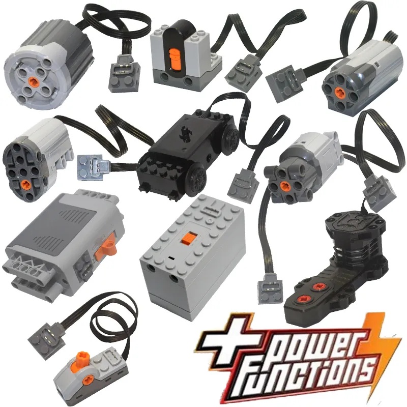 MOC Technic Power Function Train M L XL Motor IR Blocos De Construção ...