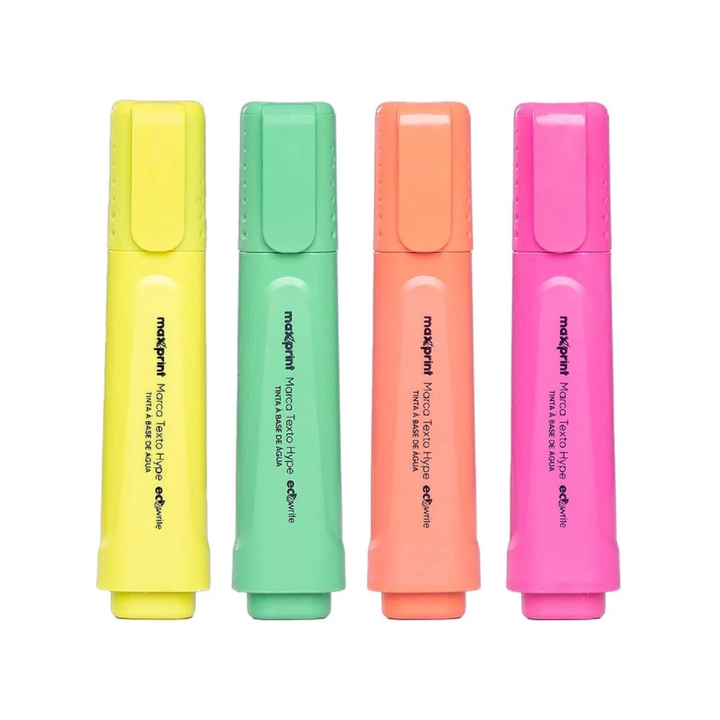 Marca Texto Ecowrite Hype Neon C/ 4 Unidades Maxprint | Shopee Brasil