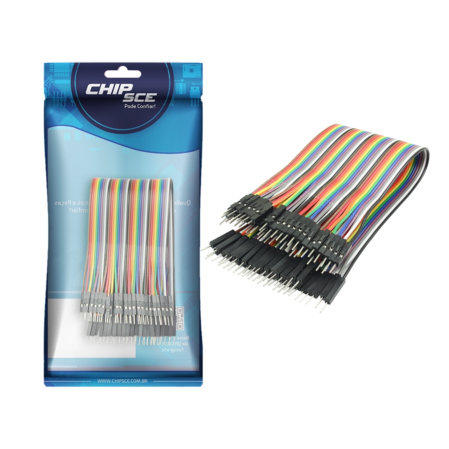 Cabo Wire Jumper 20cm 40 Fios Macho-macho Protoboard Ard. | Shopee Brasil