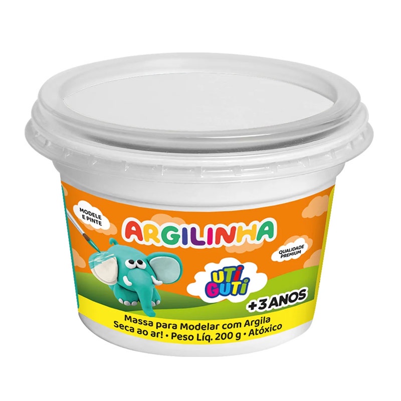 Argila escolar massa de modelar Utiguti pote com 200g Licyn | Shopee Brasil