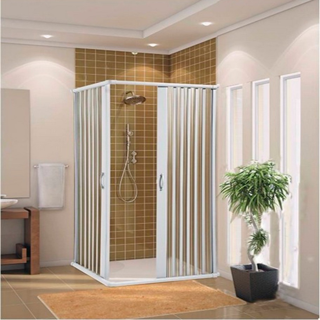 Box Sanfonado Para Banheiro Em Pvc Branco 83x83 X 1,85 | Shopee Brasil