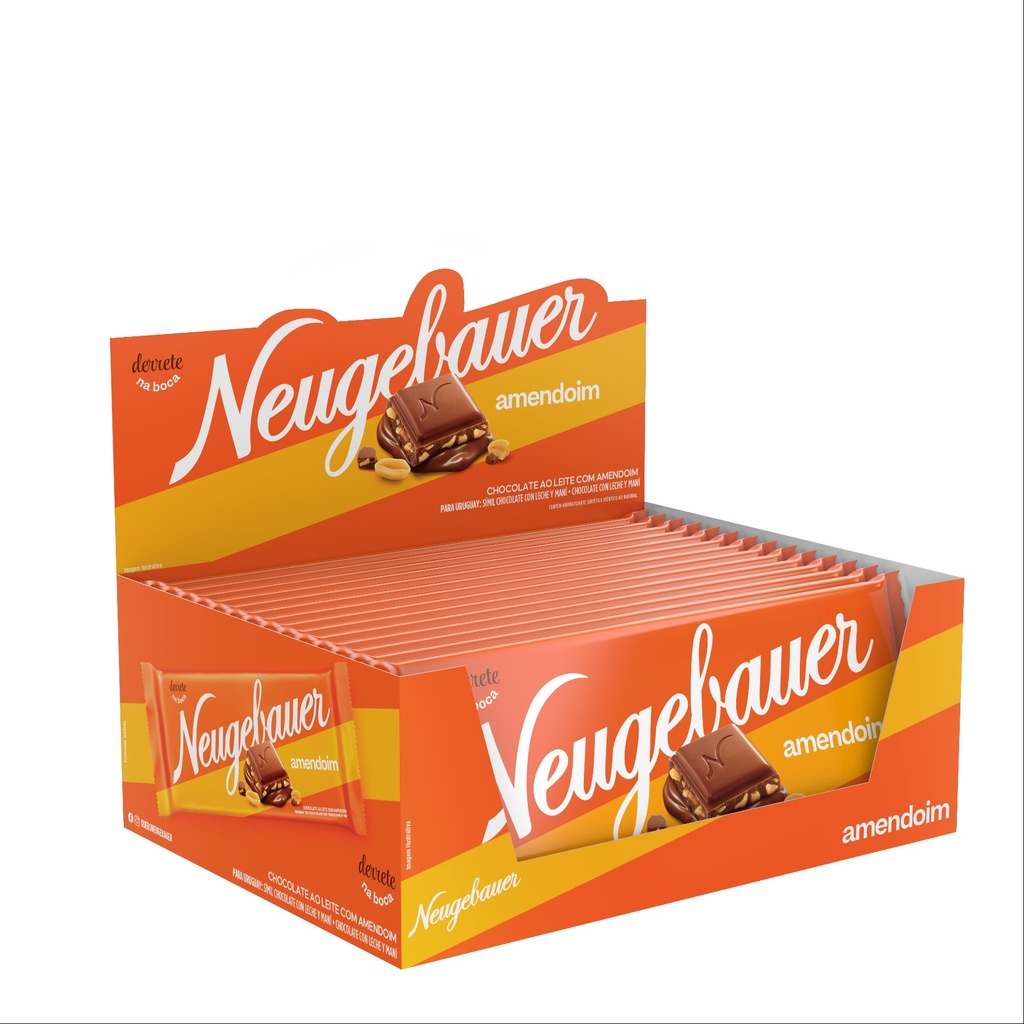 Display 16 Barras Neugebauer Ao Leite com Amendoim 80g | Shopee Brasil