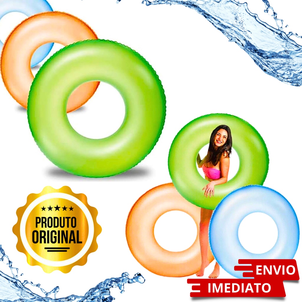 Boia Circular Para Piscina E Praia Inflável Coloridas Criança Adultos ...
