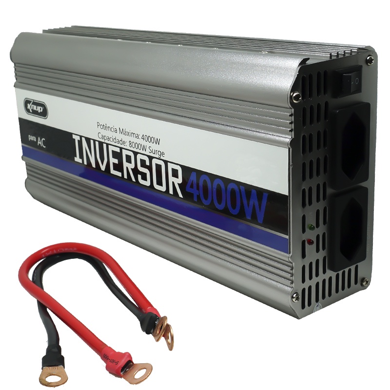 Inversor Conversor 12V Potência 4000W Veicular Transformador Tensão Knup KP-548 Cinza | Shopee ...