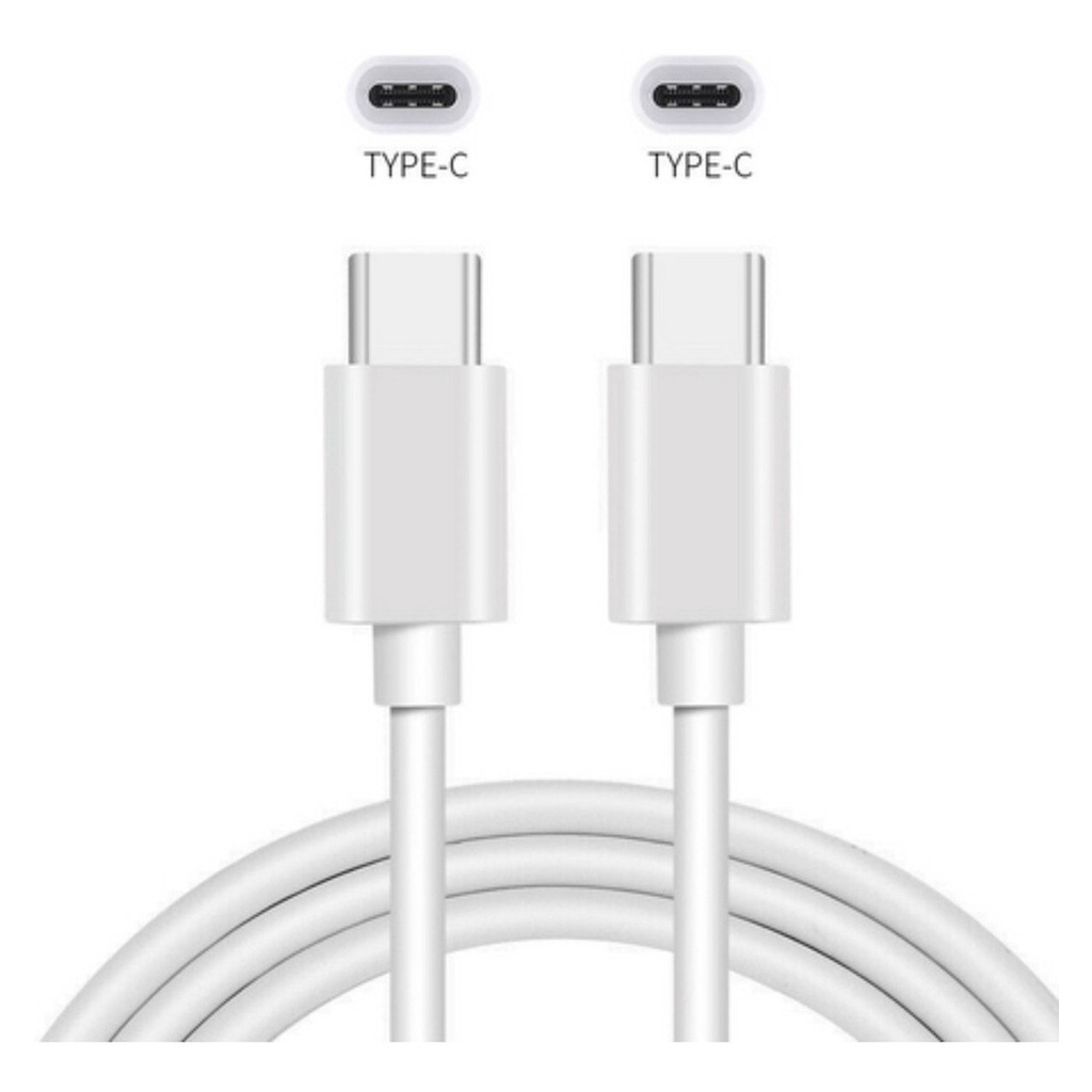 Cabo Carregador Usb-C Tipo C 2 Lados 1M Branco Rápido Turbo | Shopee Brasil