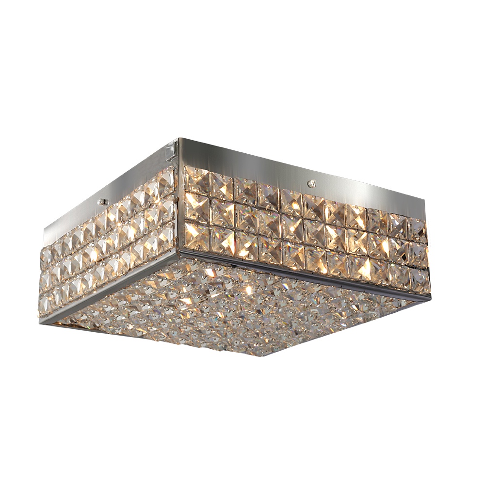 Lustre Cristal Plafon Quadrado Inox 6 Luzes G9 Windows Inox LLUMM ...