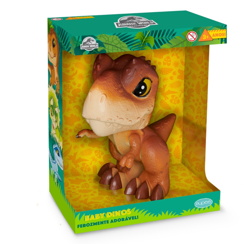 Boneco Pupee Dinossauro Jurassic World T-Rex Baby Marrom | Shopee Brasil