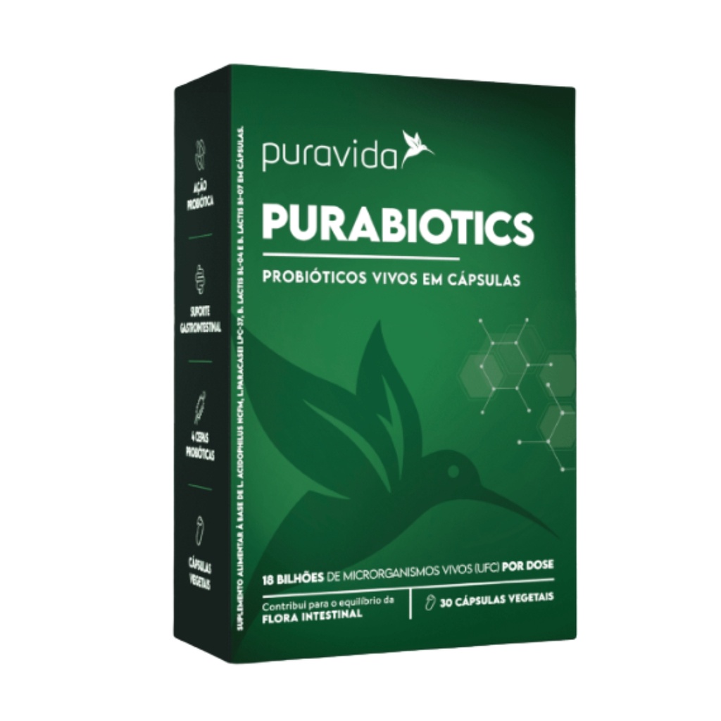 Purabiotics Mix 4 Tipos De Probióticos PuraVida | Shopee Brasil