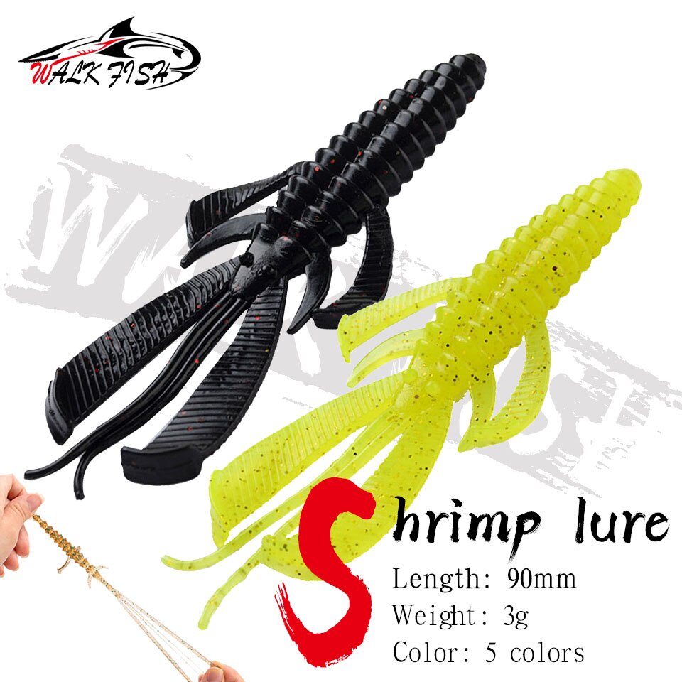 WALK FISH 8PCS Iscas De Pesca Com Flapper Louco 90mm 3g Macias TPR Para ...