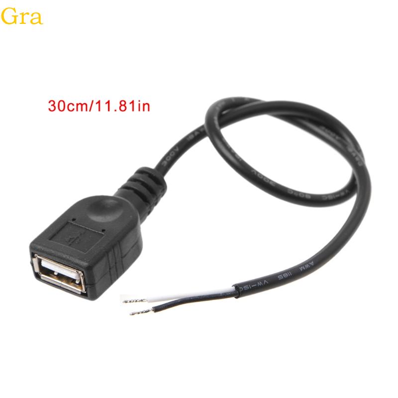 Gra 1Pc USB 2 0 Conector Fêmea 2 Pinos 2 Fios Carga Energia 30cm ...