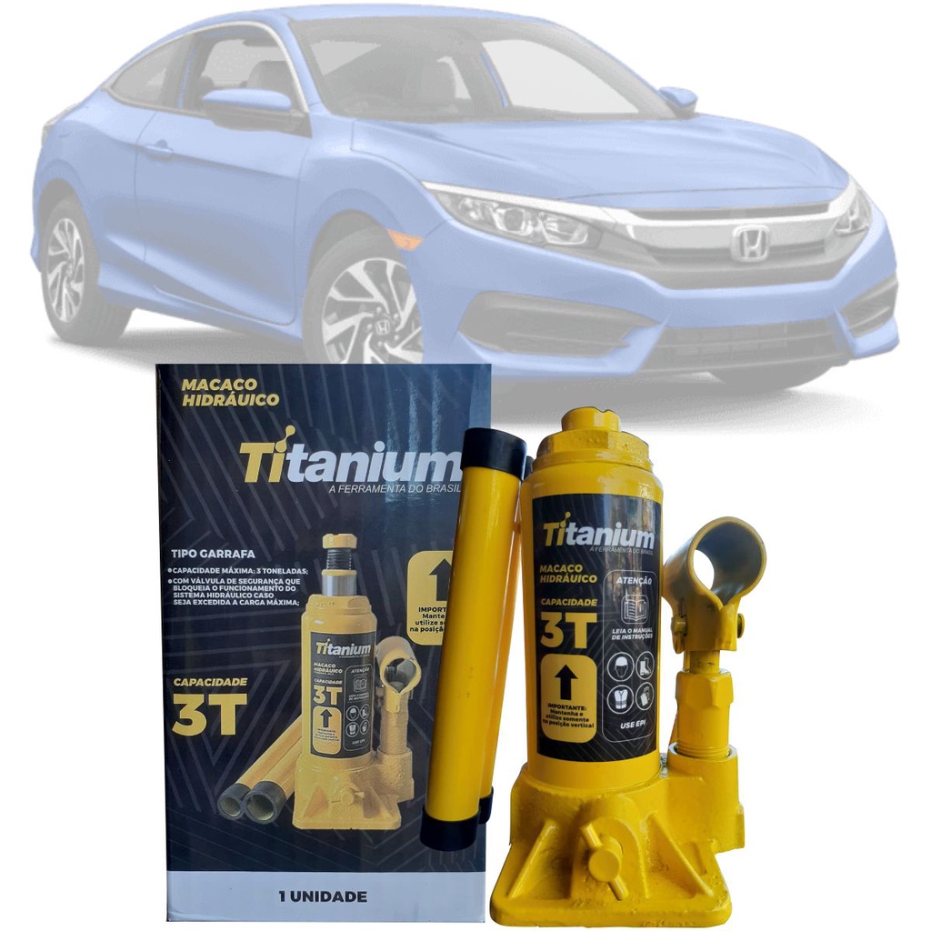 Macaco Hidráulico 3 Toneladas Tipo Garrafa 07424 Titanium | Shopee Brasil
