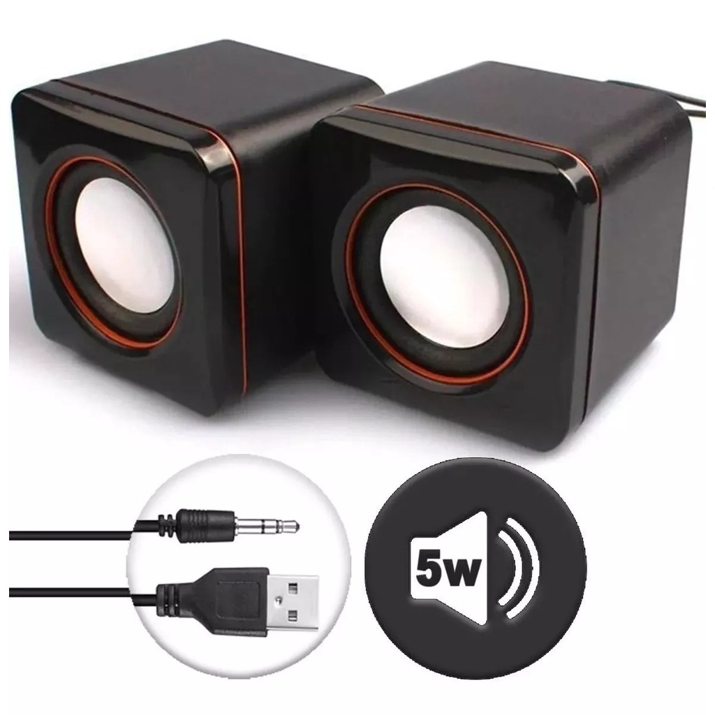 Caixa de Som para PC e Notebook P2 e USB 2.0 - D-02L | Shopee Brasil